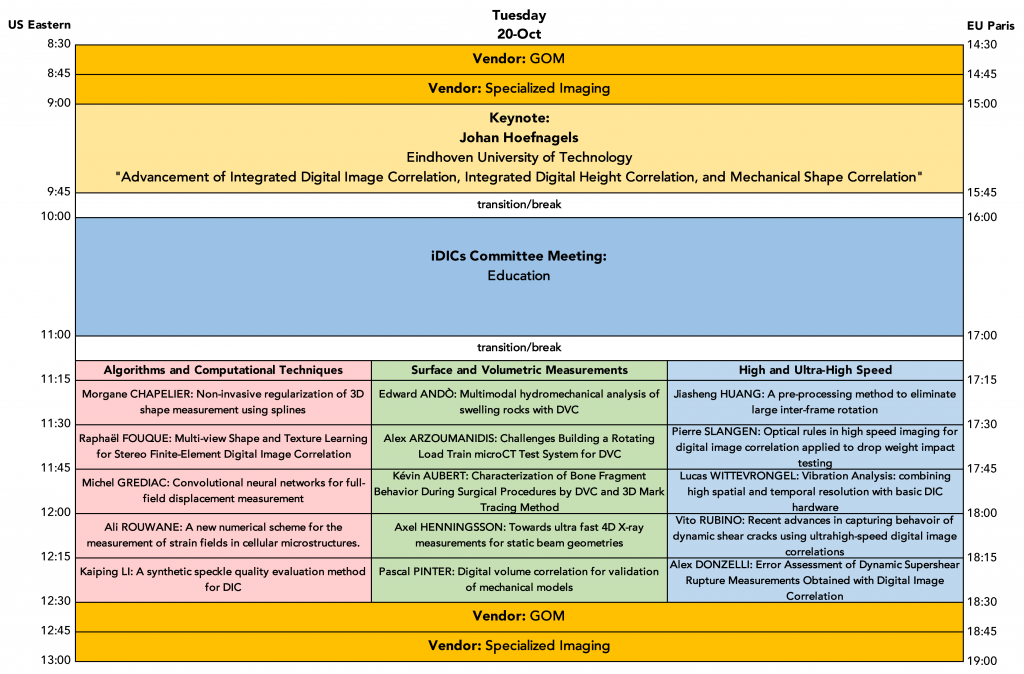 Schedule – iDICs 2020 virtual conference