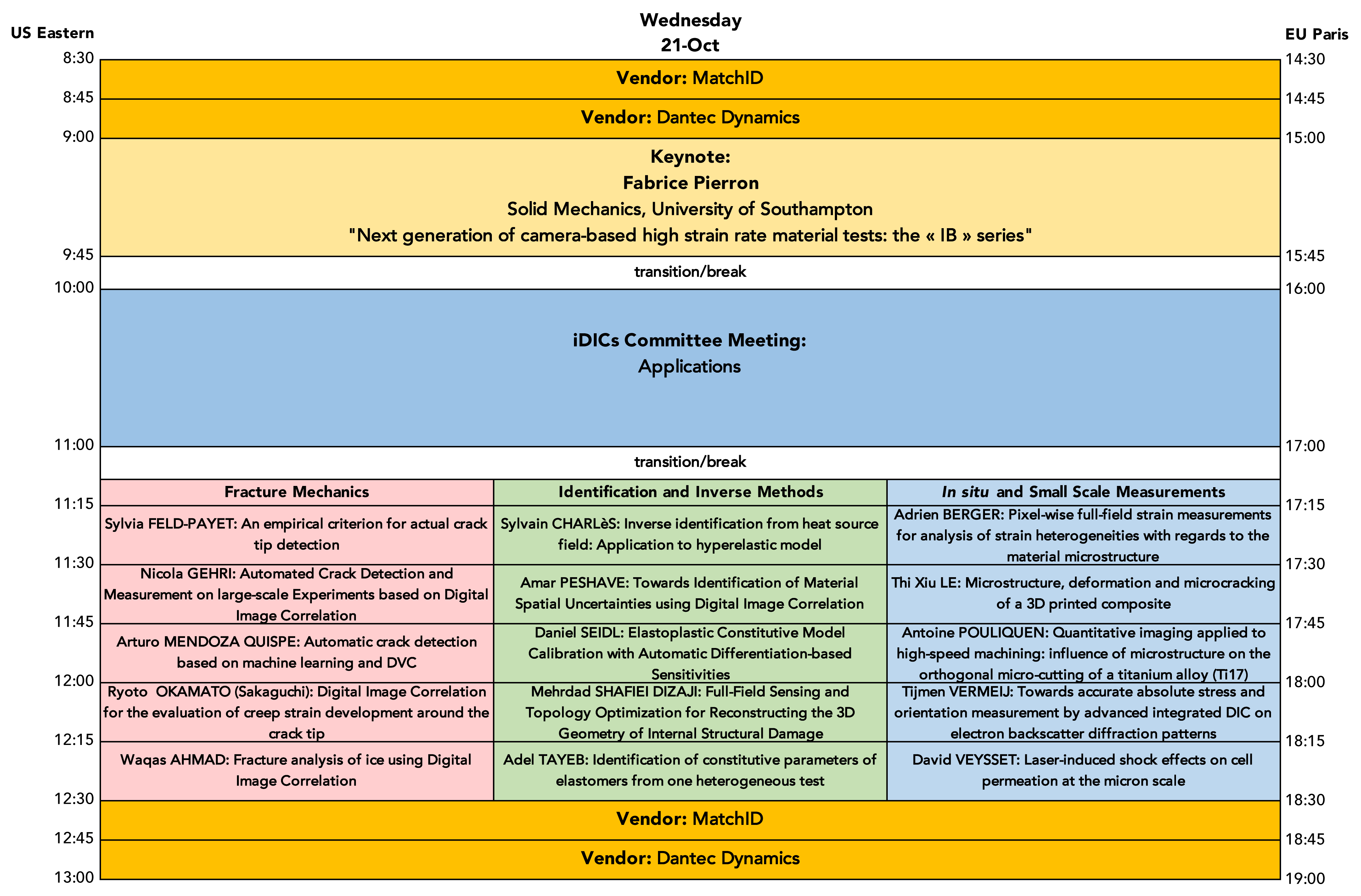 Schedule – iDICs 2020 virtual conference